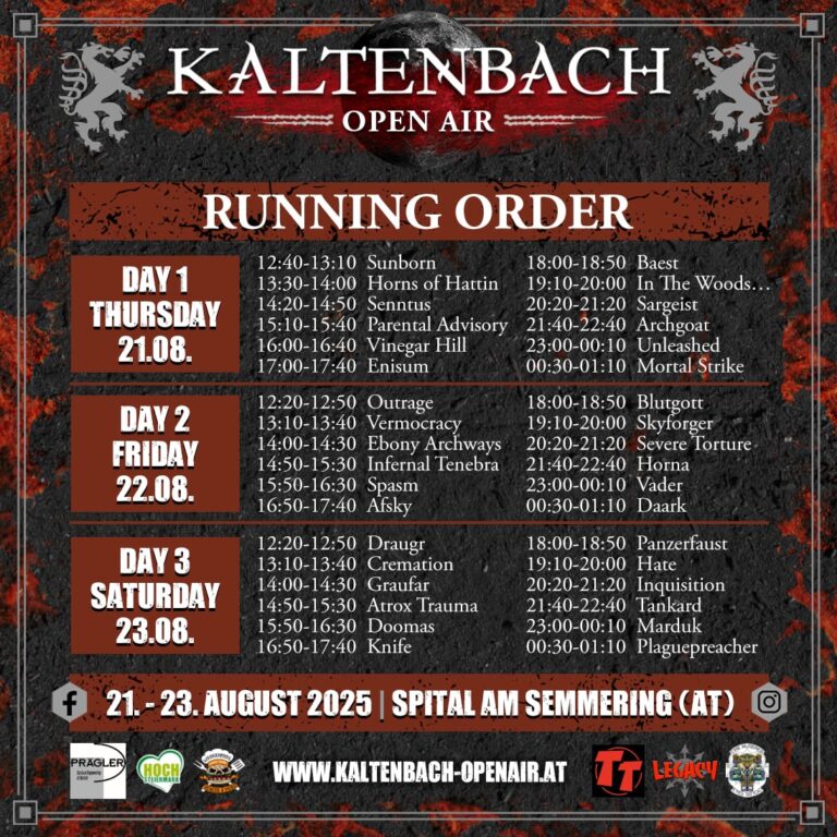 Das Legendäre KALTENBACH OPEN AIR Bringt Wieder Extreme Metal Ins Grüne ...